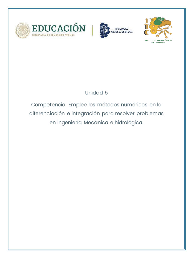 Problemario U5 | PDF | Zona | Cálculo