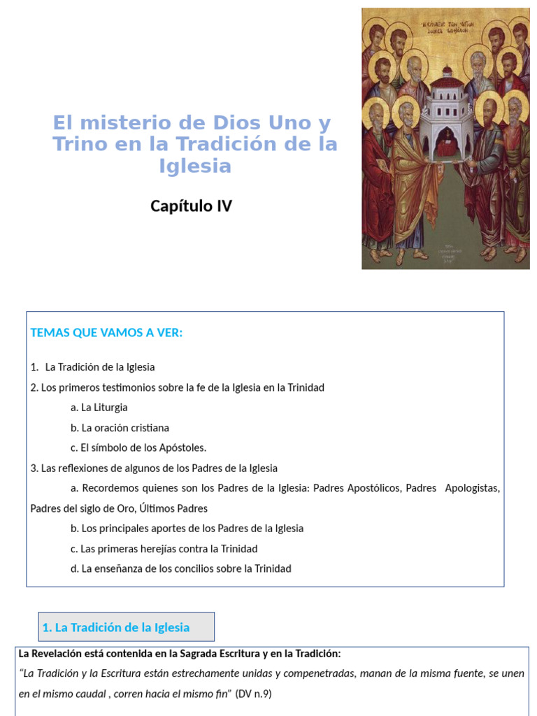 El Misterio de Dios Uno y Trino en La Tradición de La Iglesia | PDF | Trinidad | Bautismo