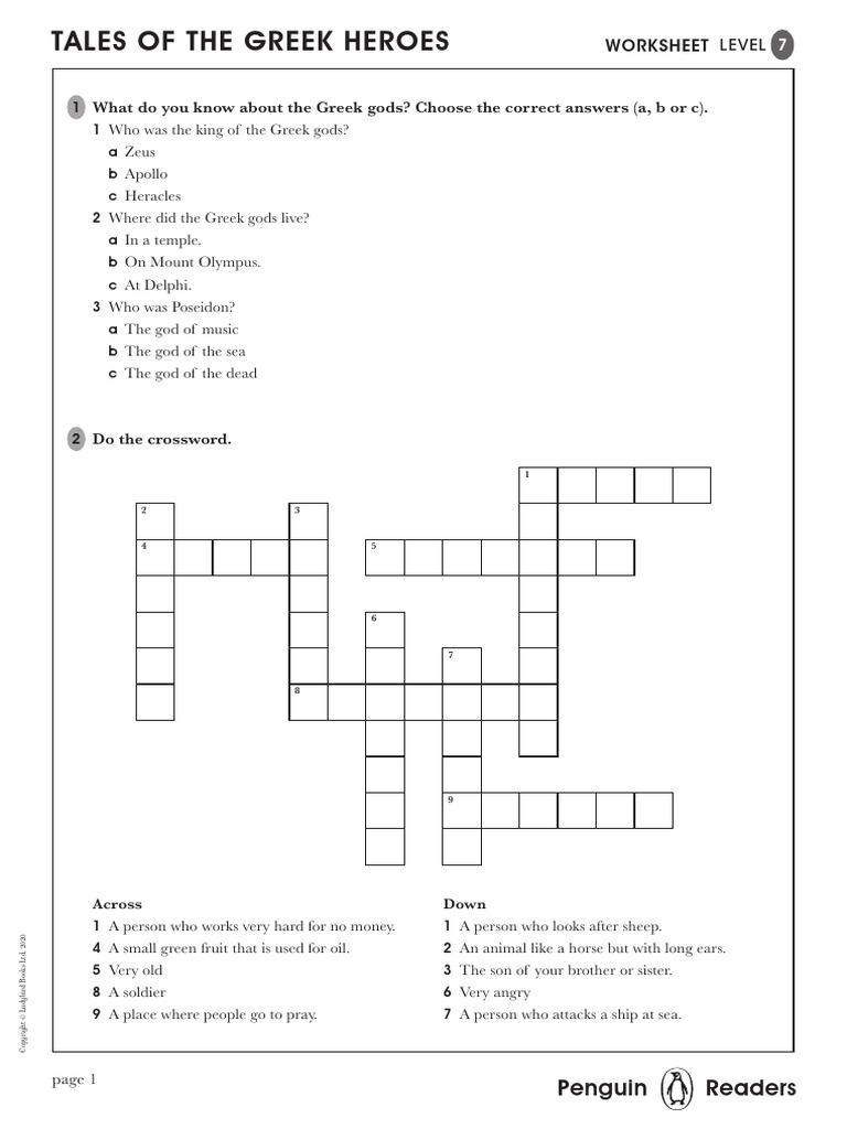 PR Tales Greek Heroes Worksheet LR2 | PDF | Greek Mythology | Mythology