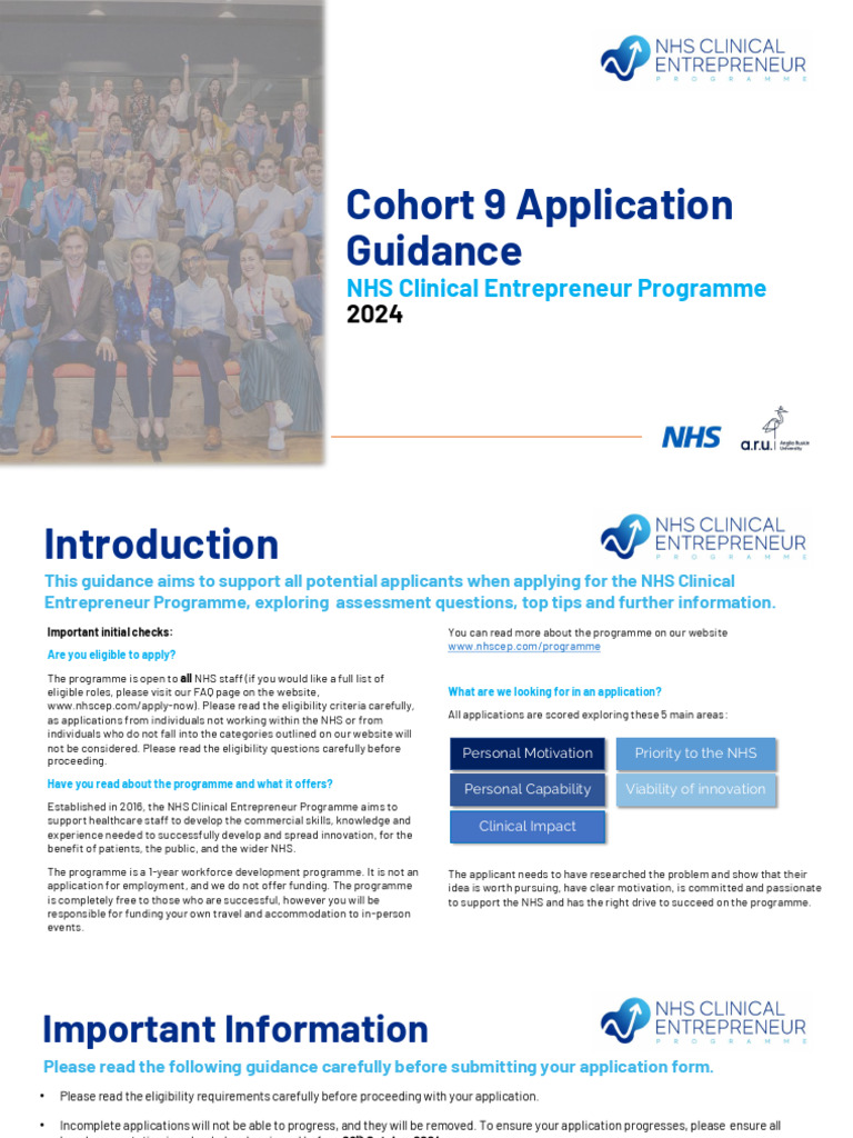 NHS CEP Application Guidance 2024 Cohort 9 (1) | PDF | Psychotherapy | Phobia
