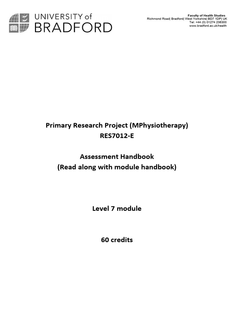 Primary Research Assessment Handbook 2025 | PDF | Methodology | Thesis
