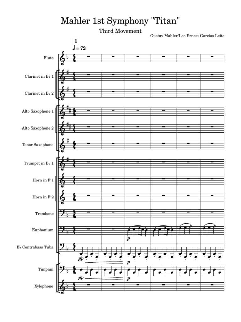 Mahler 1st Symphony Titan - Score and Parts | PDF | Trombone | Aerophones