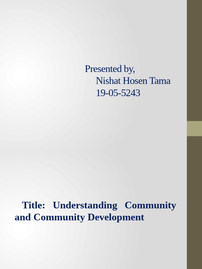 Community Development Presentation (Nishat) - 023027 | PDF | Cost Of ...