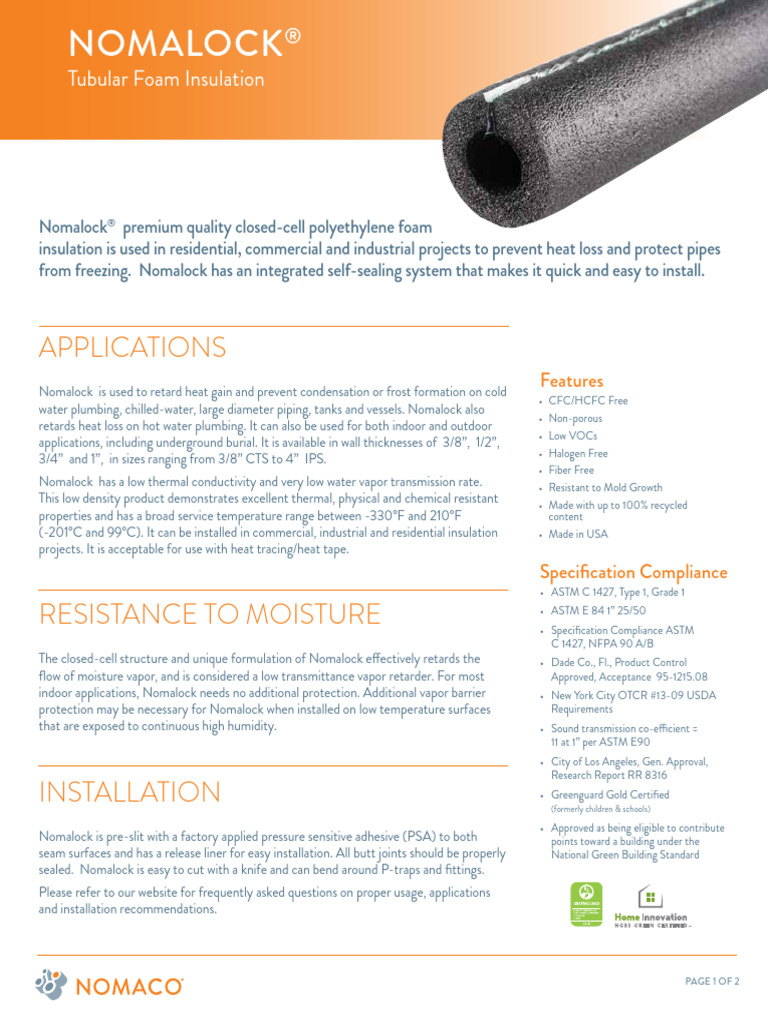 2 11502140 Tubular Foam Insulation Info | PDF | Thermal Insulation ...