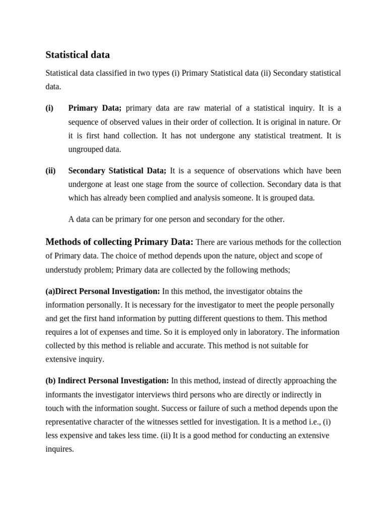 statistical data | PDF | Questionnaire | Data