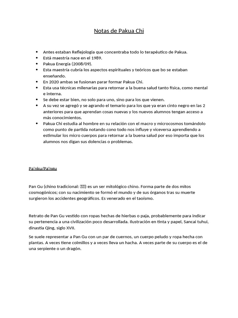 Notas de Pakua Chi | PDF | Mitología comparada | Mitología