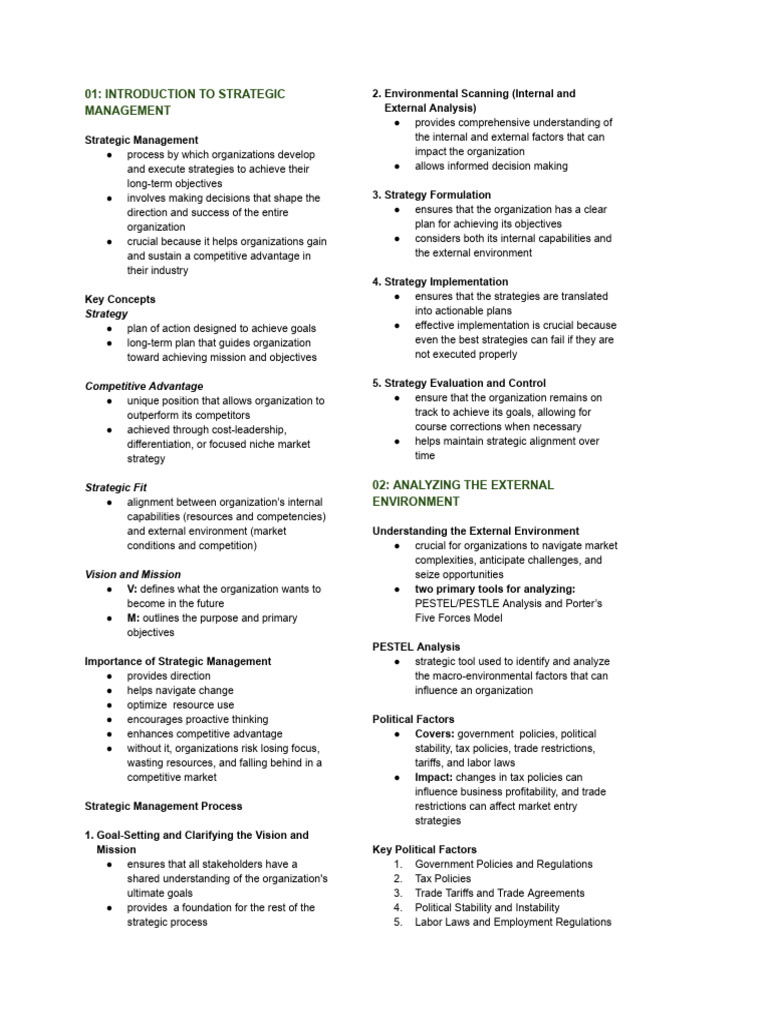 Stratman Midterm Reviewer | PDF | Strategic Management | Competitive Advantage