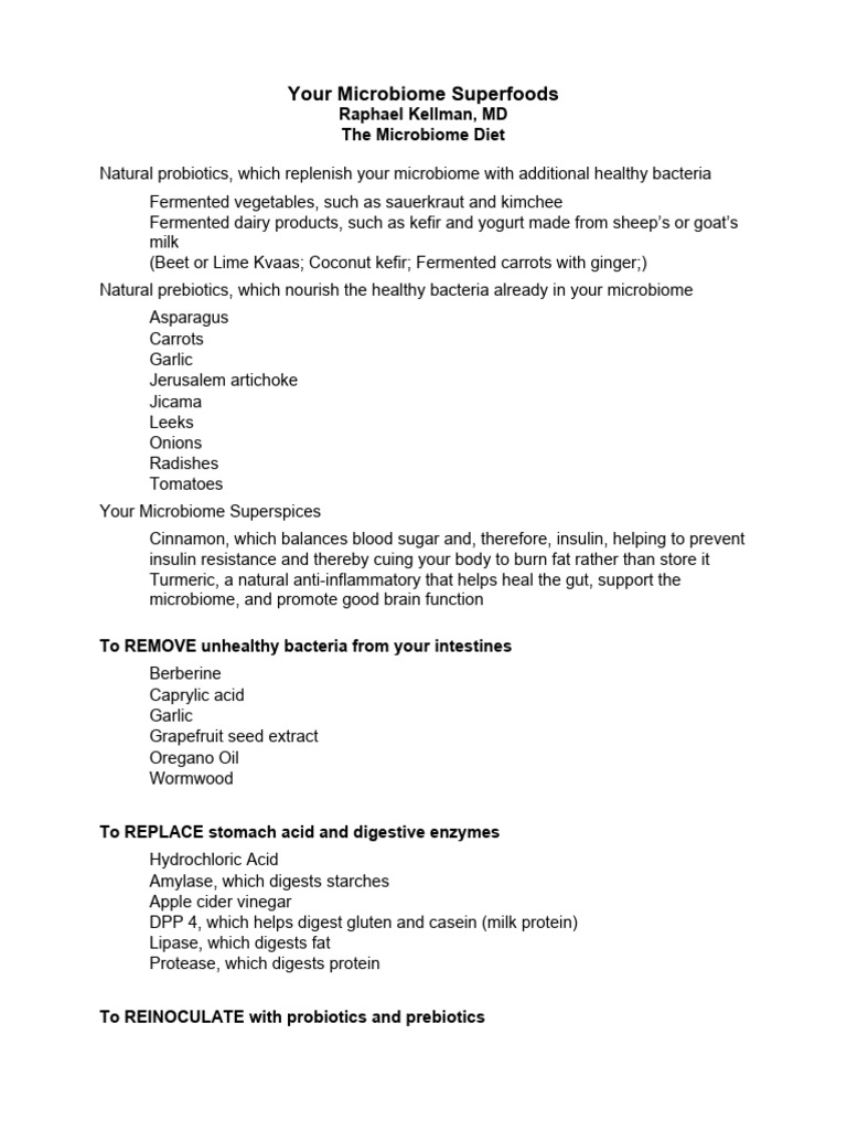 Microbiome Protocol Raphael Kellman MD | PDF | Soybean | Probiotic