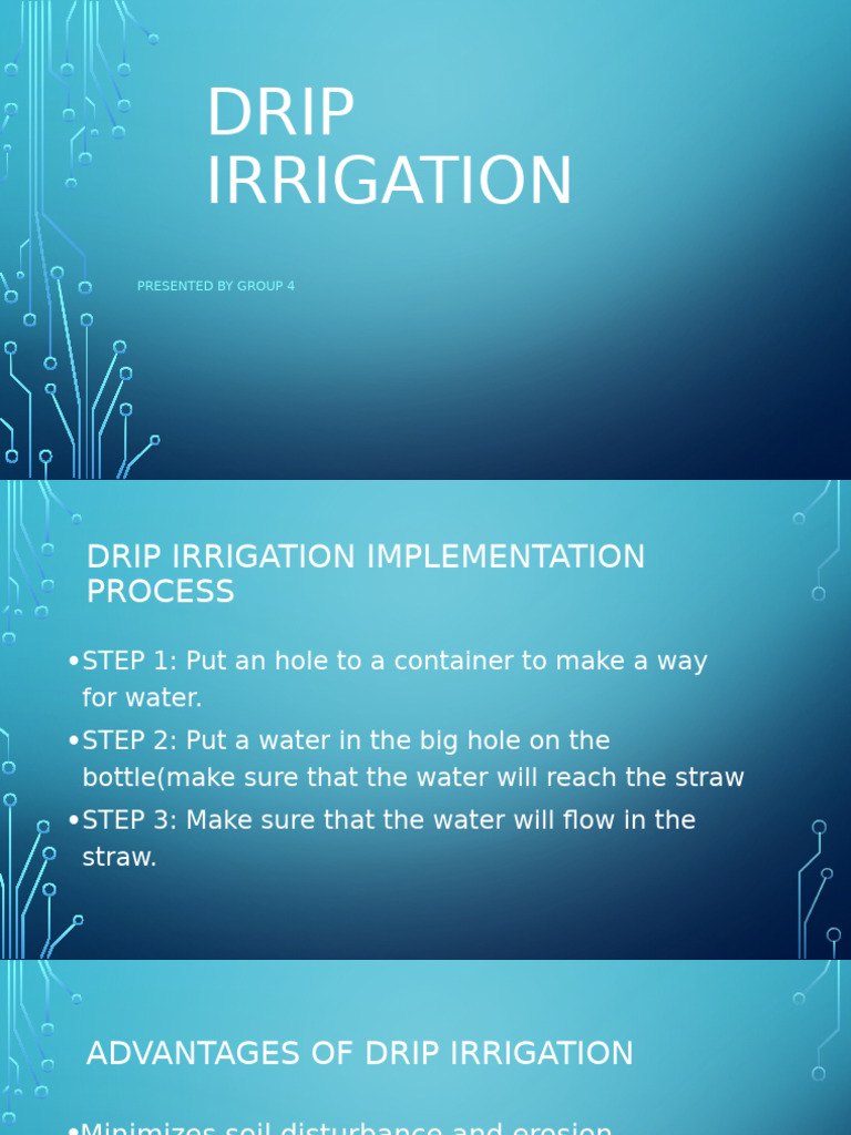 Drip Irrigation Group 4 | PDF