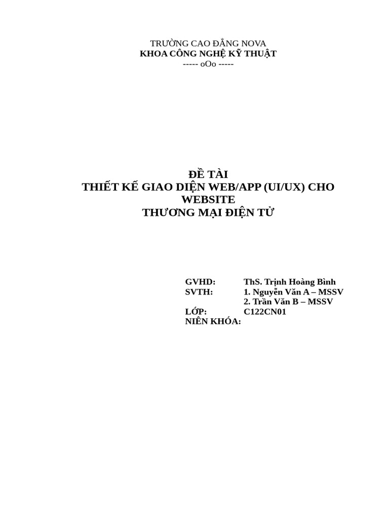 Mau-Trinh-Bay-De-Tai-BTL | PDF