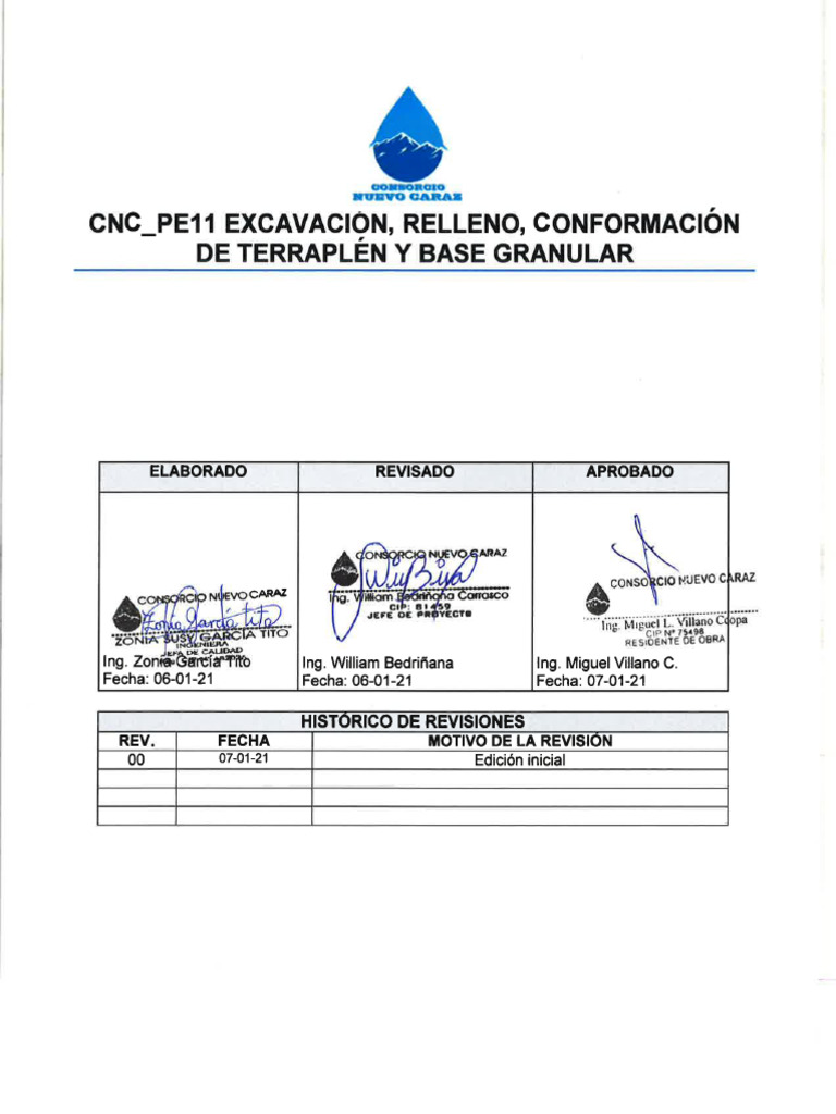 CNC - Pe11 - Excav, Rell, Conf Terrap y Base Granular | PDF