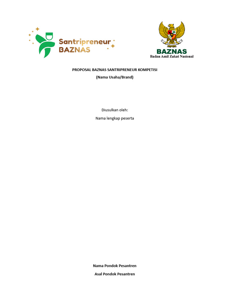 Format Proposal Santripreneur Kompetisi | PDF