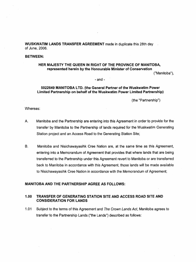 Land Transfer Partnership Agreement | PDF | Legal Liability | Indemnity