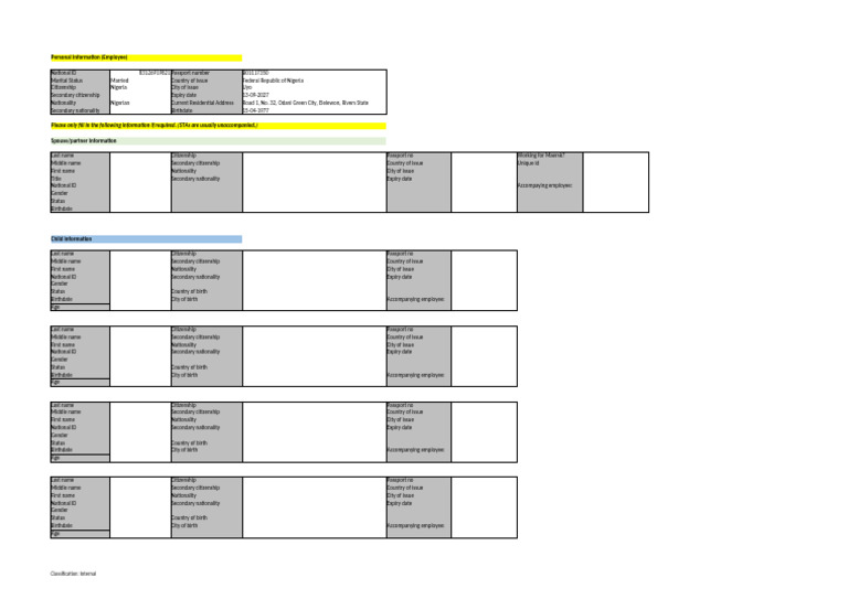 STA Immigration Form | PDF | Nationality | Government And Personhood