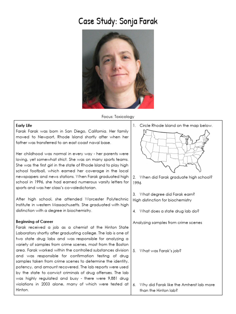 Copy of Forensi Toxicology Case Study - Sonja Farak | PDF | Drug Test ...
