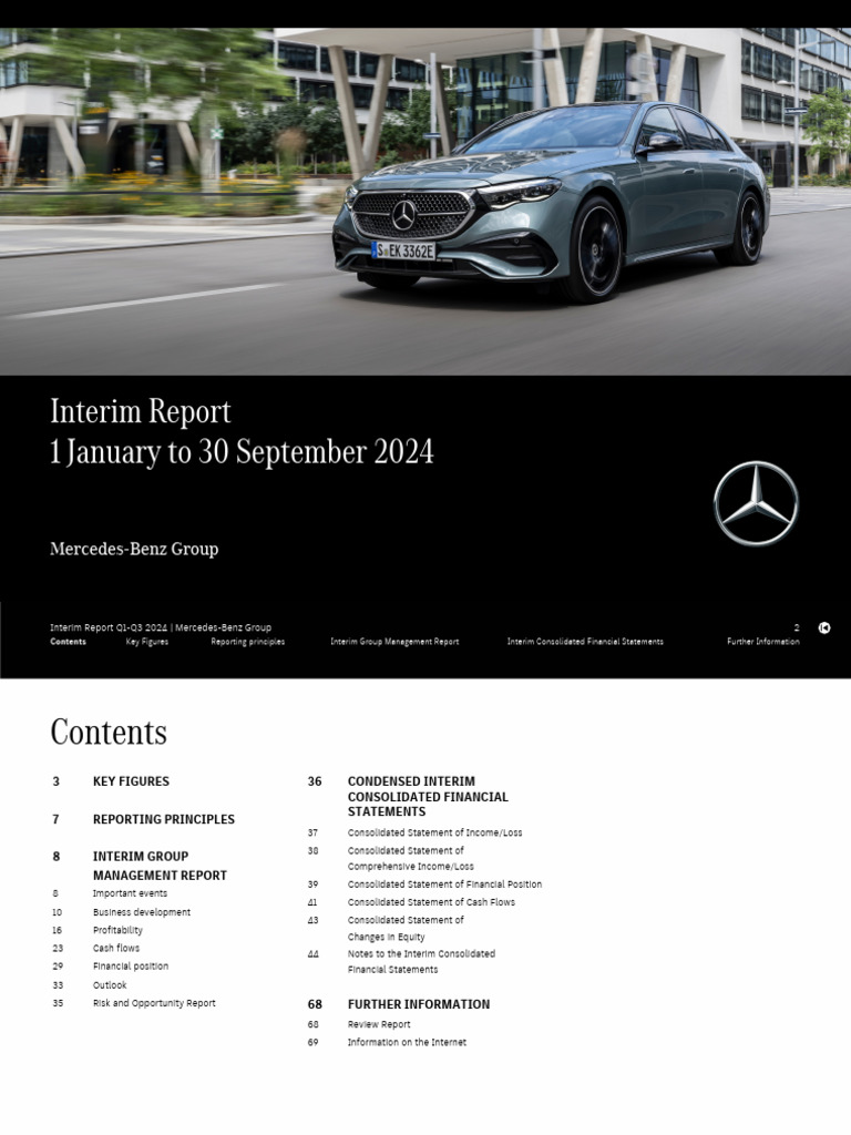Mercedes Benz Interim Report q3 2024 | PDF | International Financial Reporting Standards | Share ...