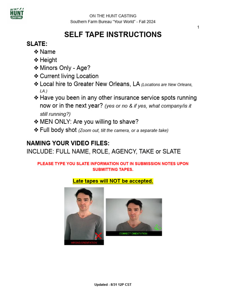 OTH - Taping Instructions - Southern Farm Bureau - Fall 2024 3 | PDF | Toys