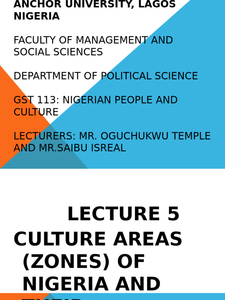 Anchor Power Point LECTURE 5, 6 GST 113 | PDF | Nigeria | Marriage