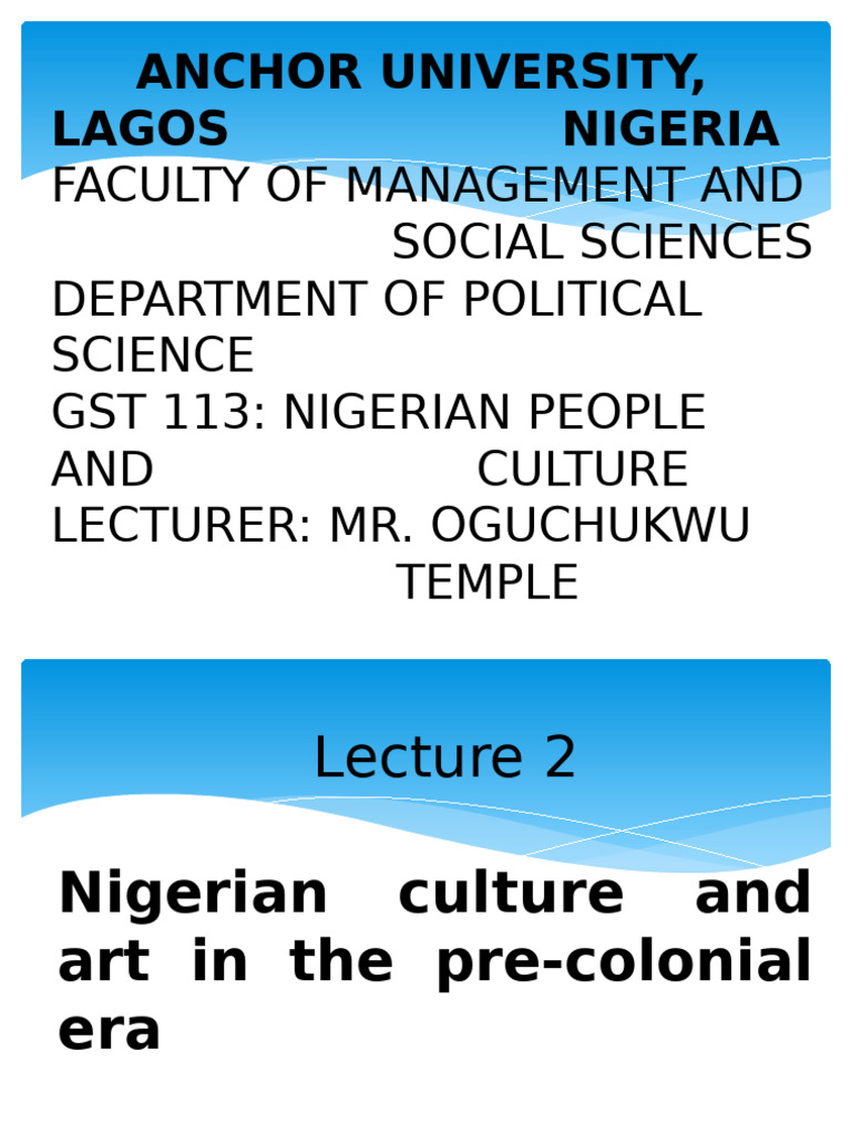 Anchor Power Point Lecture 3, 4 GST 113 | PDF