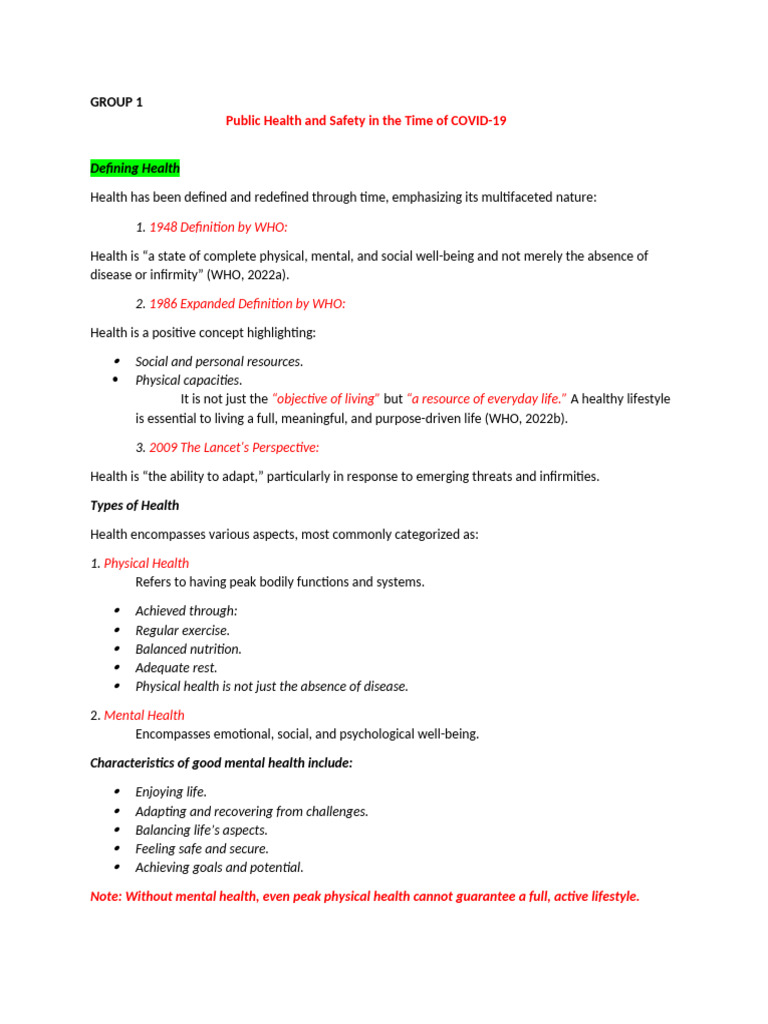 Group 1 Sts Reporting | PDF | Public Health | Cholera