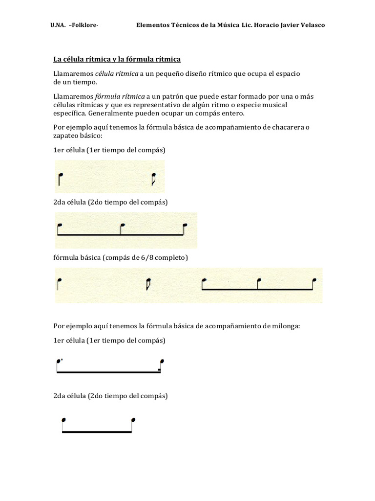 Texto_ La Célula Ritmica y La Fórmula Ritmica. | PDF