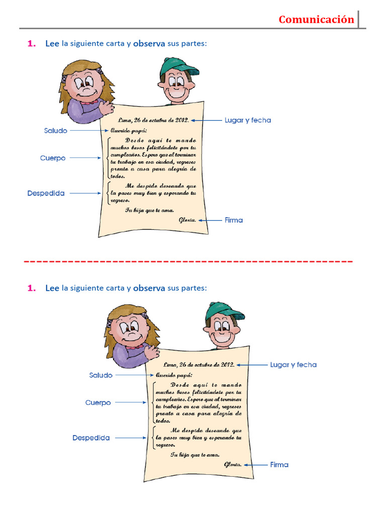 La Carta y Sus Partes para Segundo Grado de Primaria | PDF