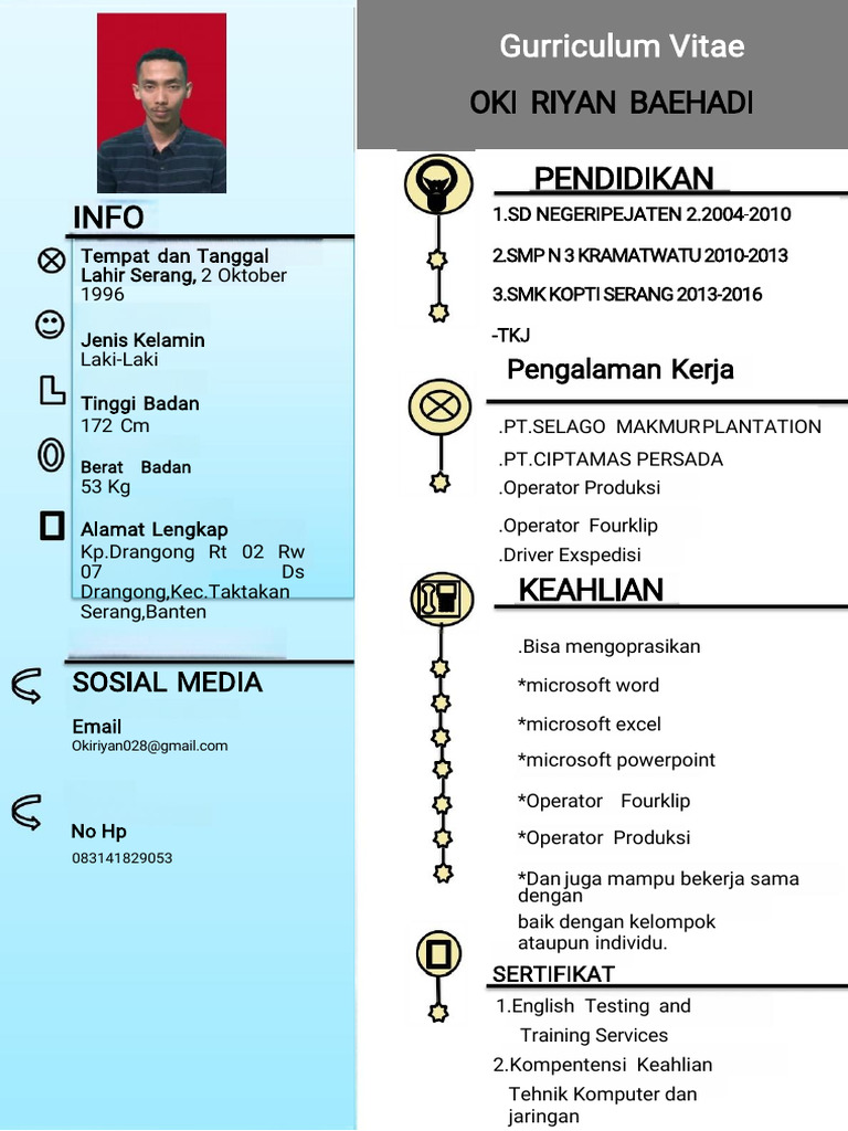 Lamaran Kerja Oki Riyan Baehadi | PDF