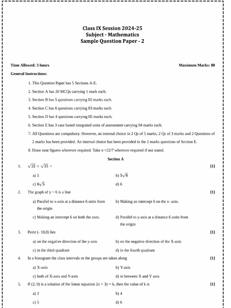 Sample Paper 2 | PDF