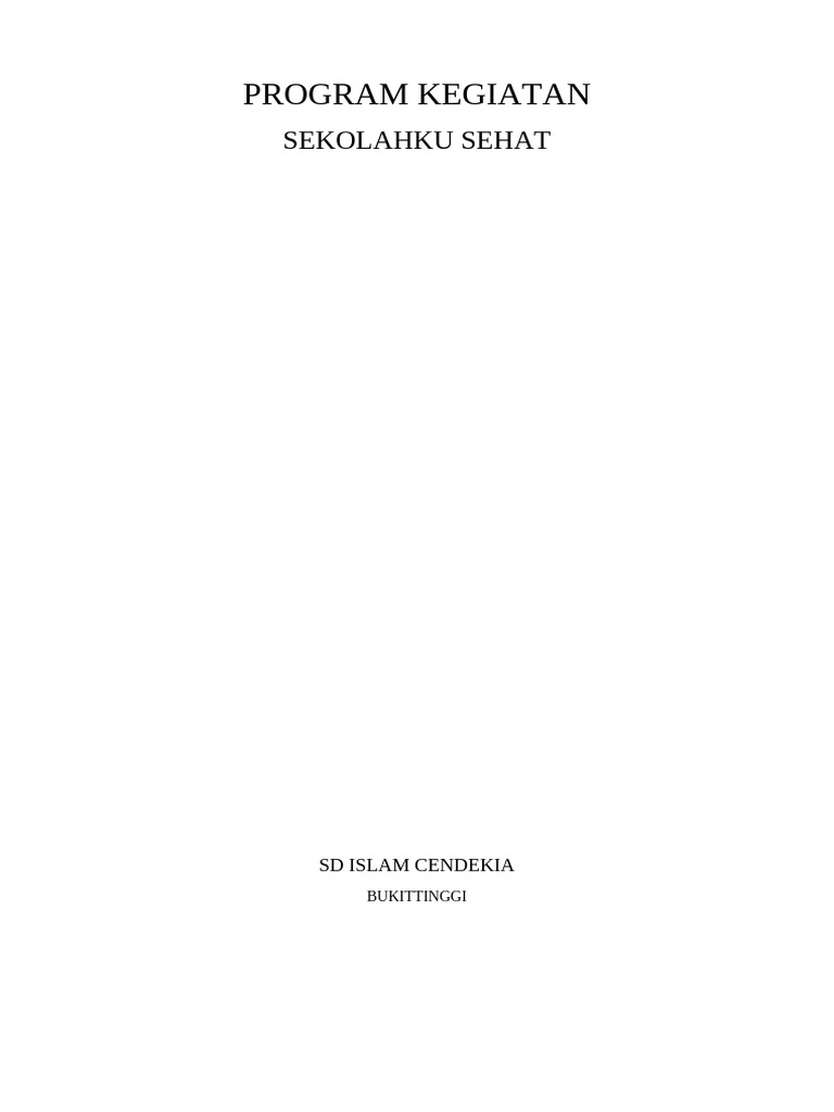 Program Kegiatan Sekolah Sehat | PDF