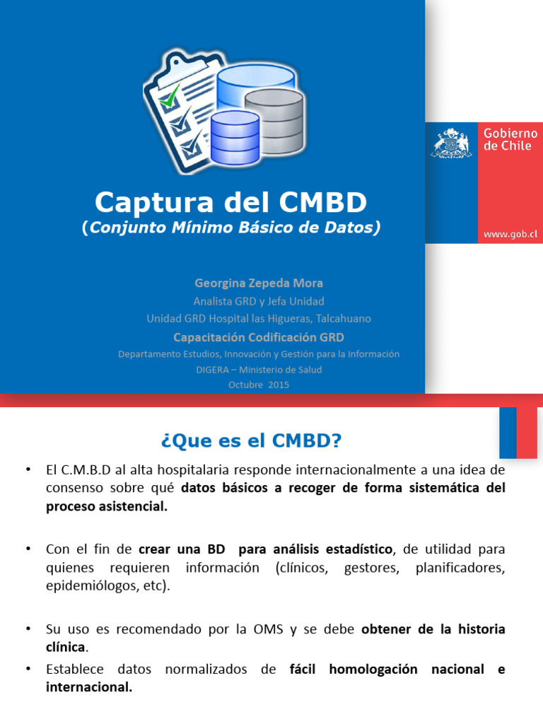 3 CMBD CAPTURA GRD MINSAL - pptx.17.10.15 | PDF | Hospital | Cirugía