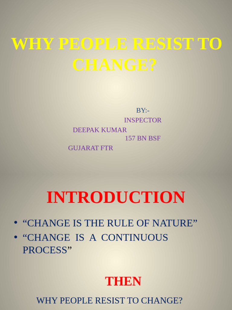 Why People Resist to Change | PDF | Negotiation | Fear