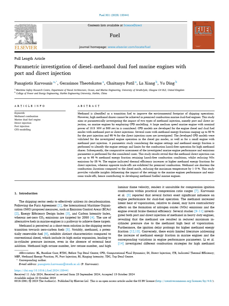 1 s2.0 S0016236124025900 Main | PDF | Diesel Engine | Engines