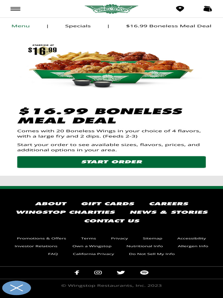 Order Our Boneless Meal Deal Wingstop | PDF