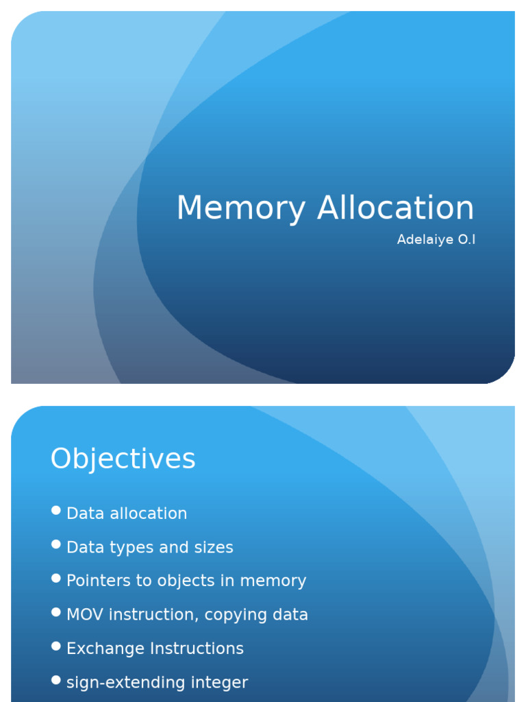 Cmp 207 Memory Allocation Pdf Integer Computer Science Central 9218