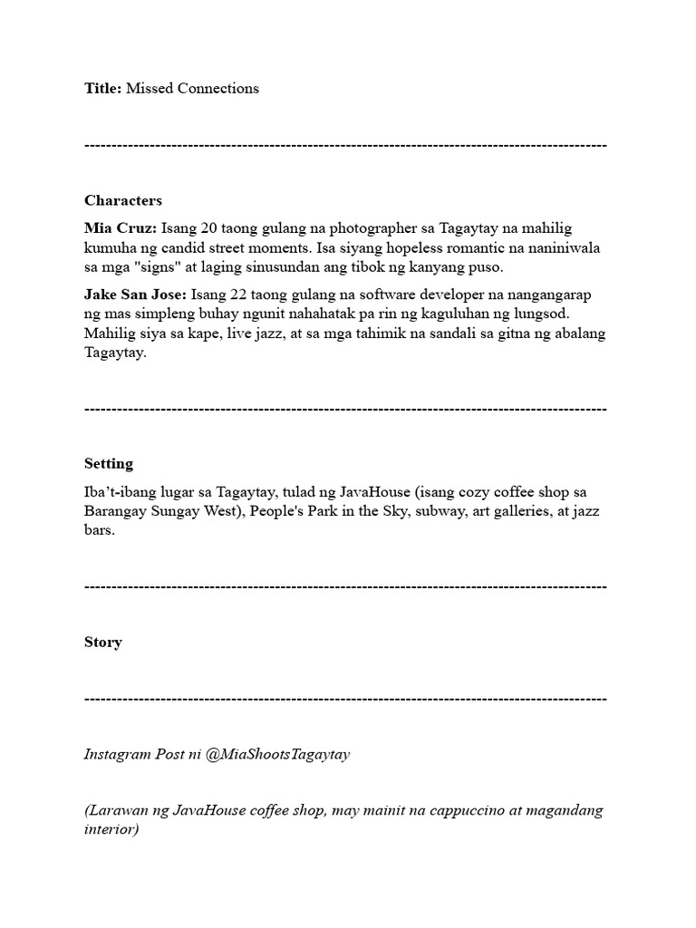 Missed Connections | PDF