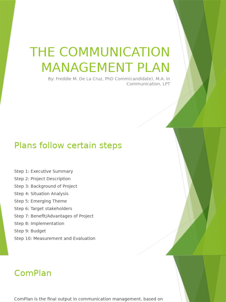 The Communication Management Plan For Devcomm | PDF