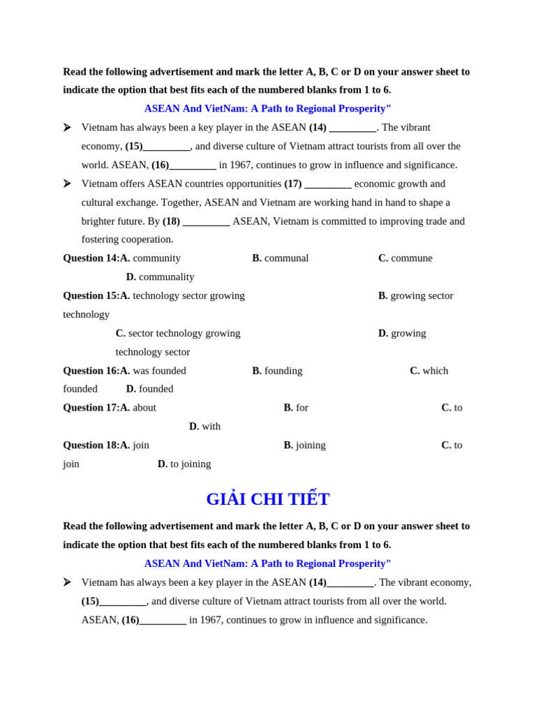 Reading Cloze Test | PDF