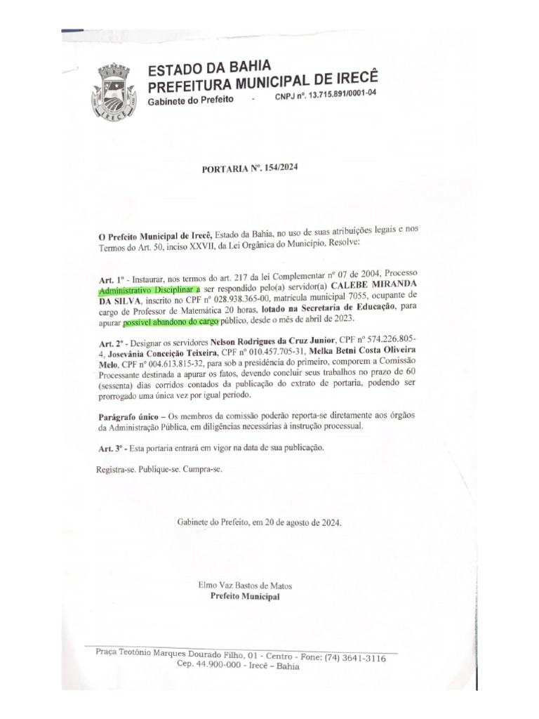 Prs3e6tddafxk-20241213-123147 - ! - Portaria N. 154.2024. Processo ...