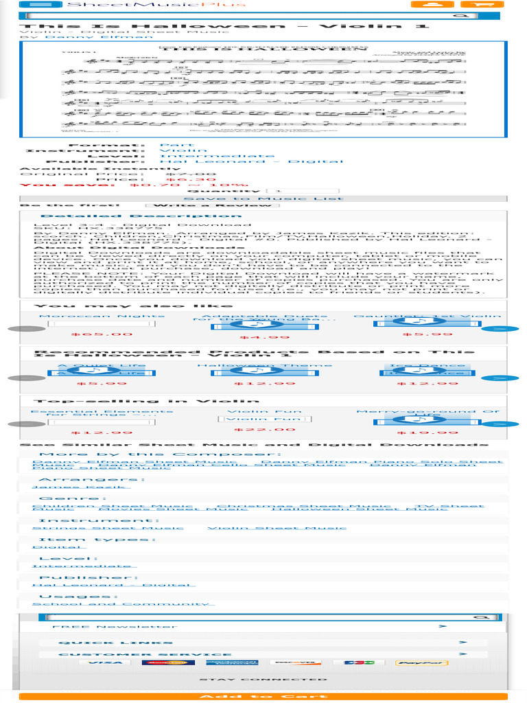 This is Halloween - Violin 1 by - Violin - Digital Sheet Music Sheet ...