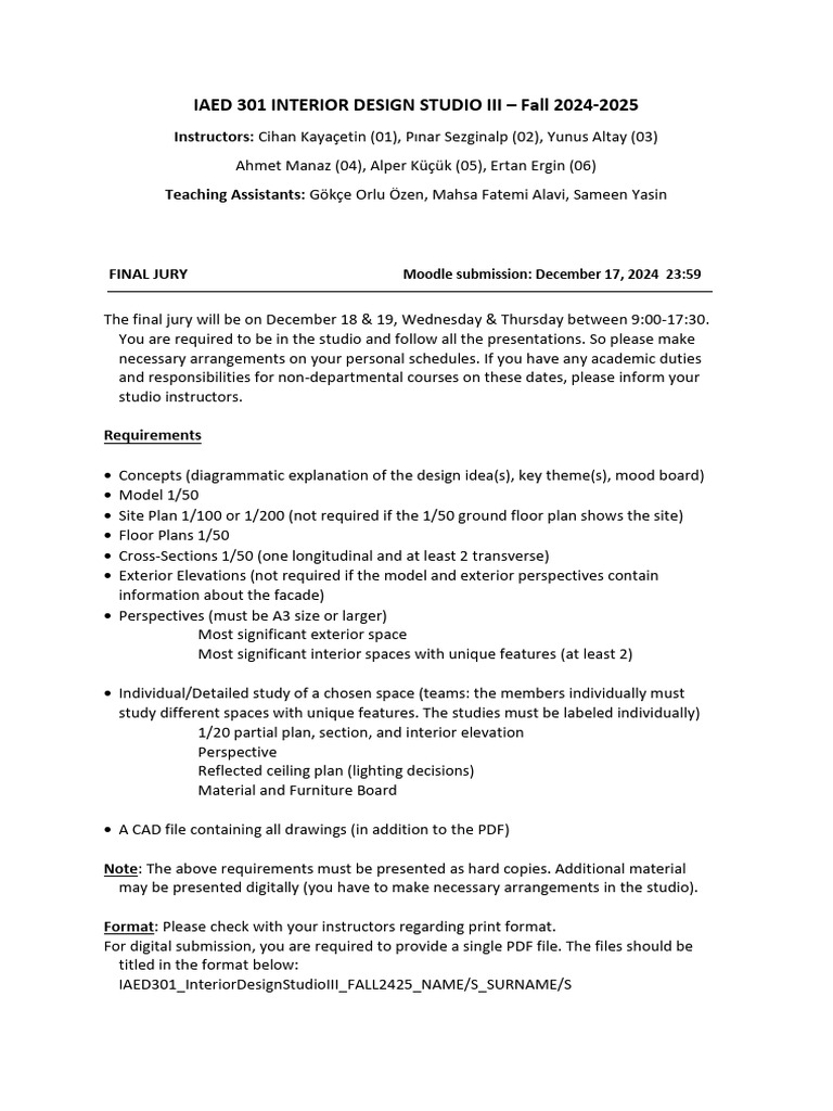 IAED 301 Interior Design Studio III Guide | PDF