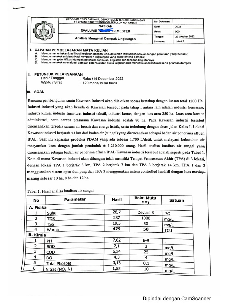 Eas Amdal Semester Ganjil 2022 | PDF