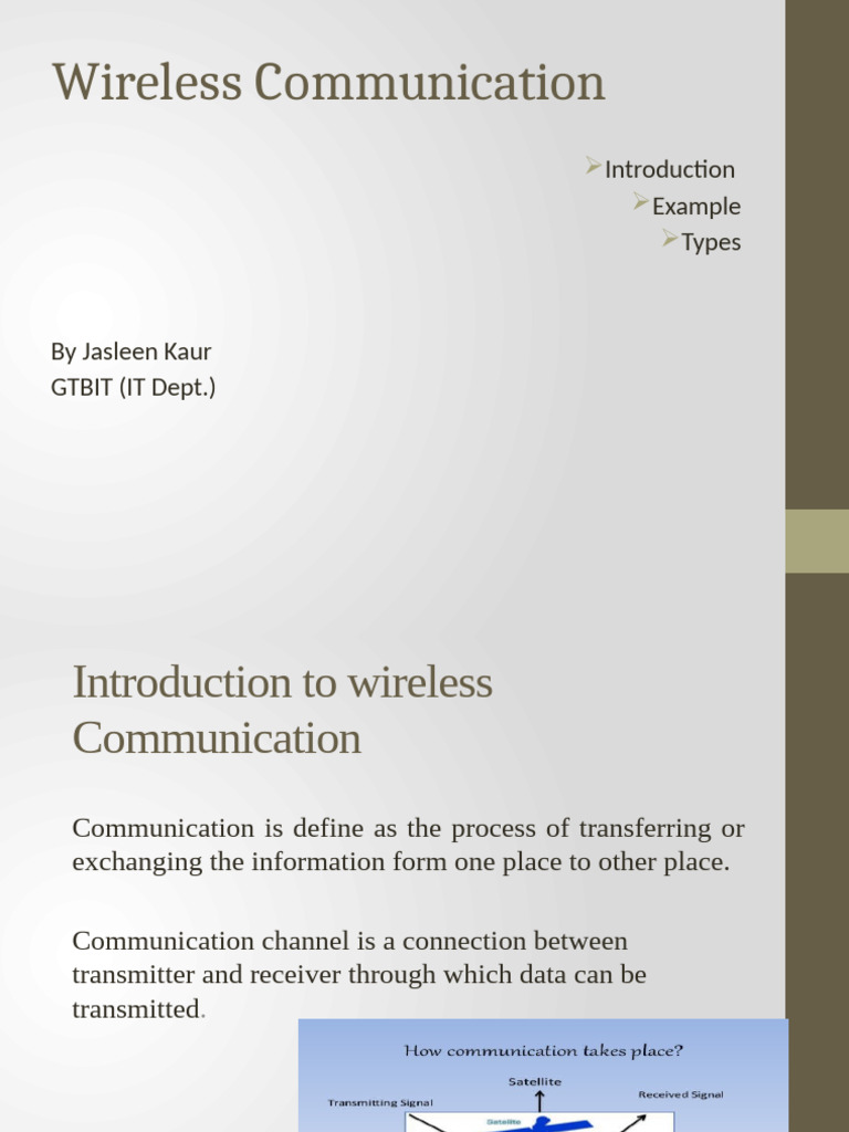 Overview of Wireless Communication Types | PDF | Telecommunications ...