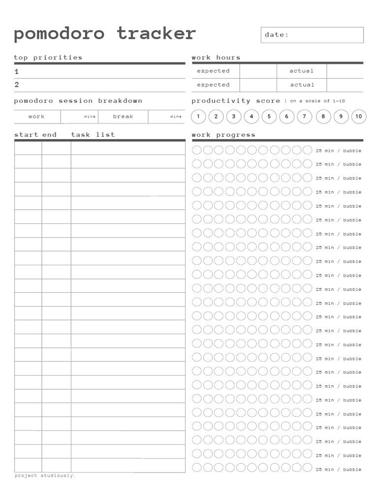 Pomodoro Tracker for Productivity Management | PDF | Time Management ...