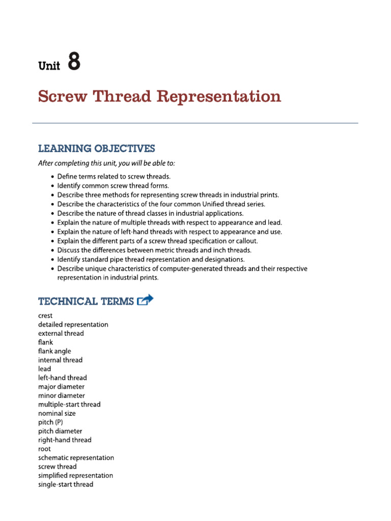 Unit 8 Screw Thread Representation | PDF