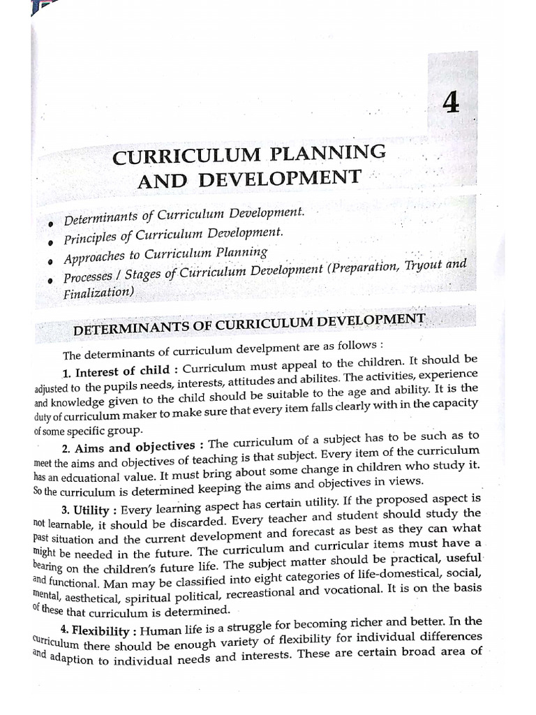 4 CURRICULUM PLANNING | PDF
