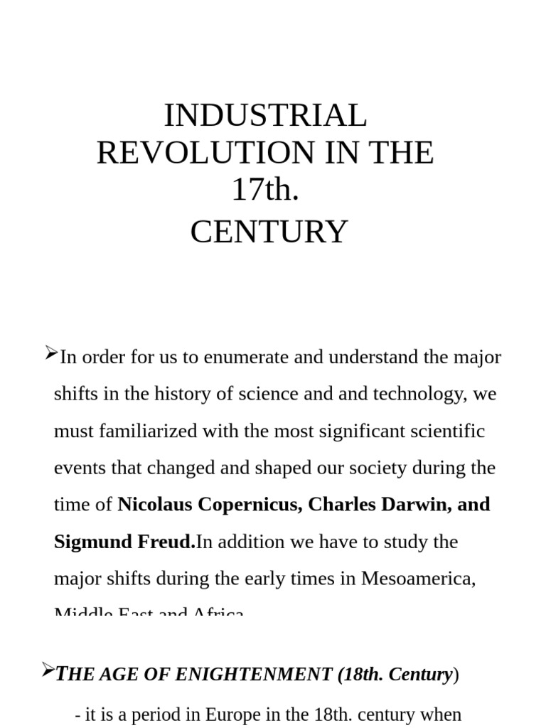Key Scientific Revolutions of the 17th Century | PDF | Information ...