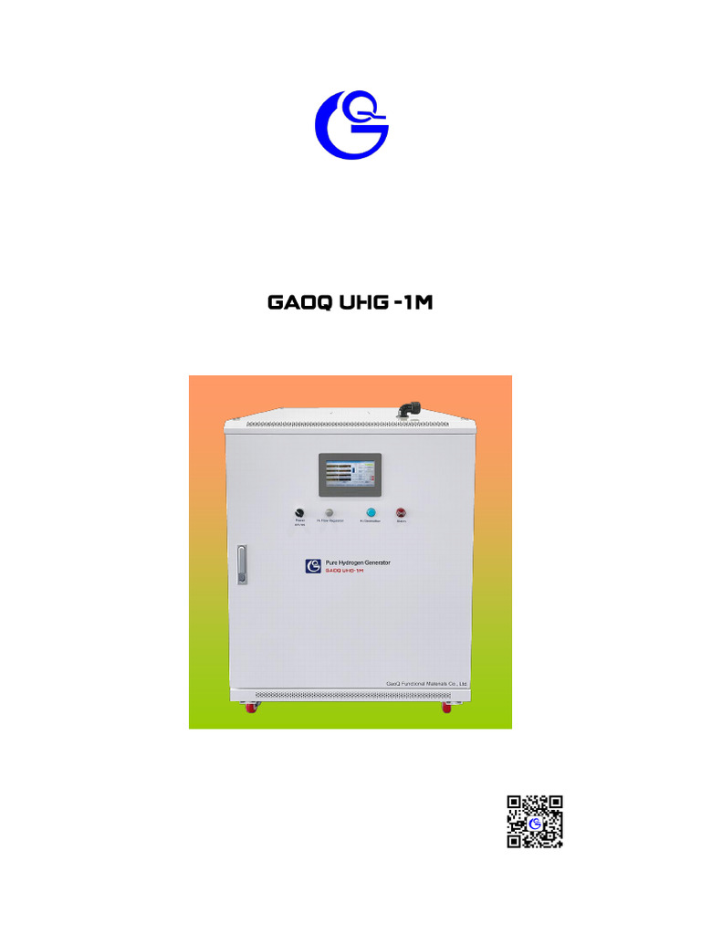 GaoQ-UHG-1M Pure Hydrogen Geverator Manual | PDF | Water | Hydrogen