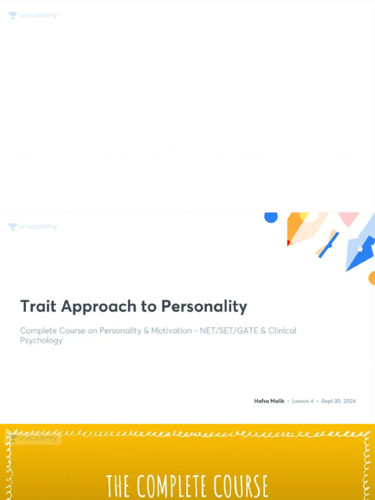 Trait Approach To Personality With Anno | PDF