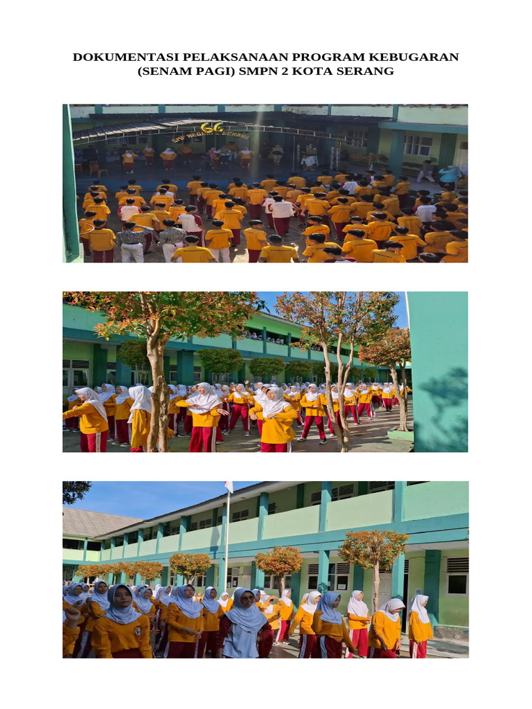 DOKUMENTASI PELAKSANAAN PROGRAM KEBUGARAN | PDF