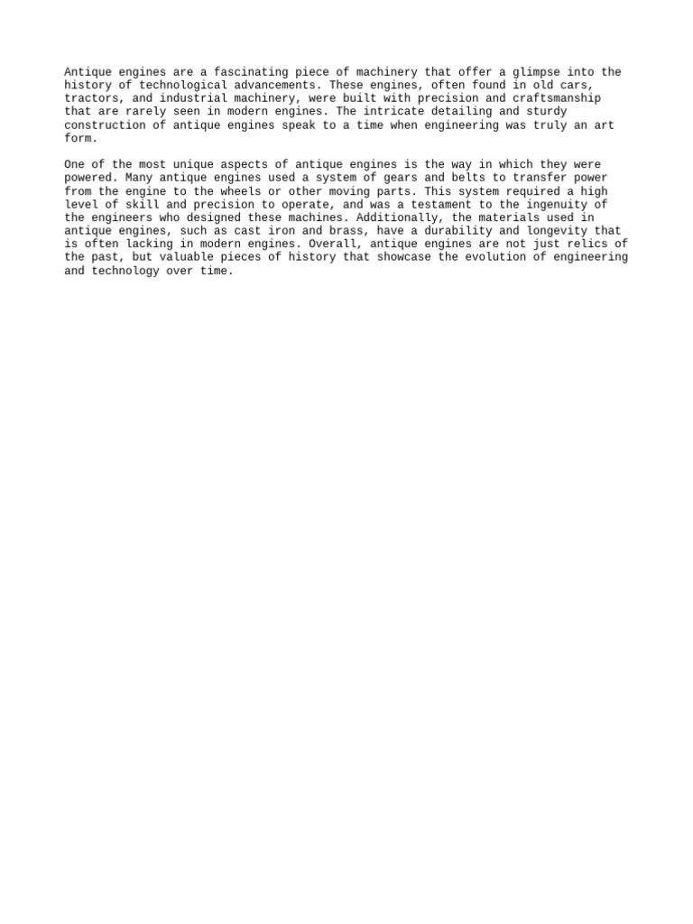 Antique Engines | PDF